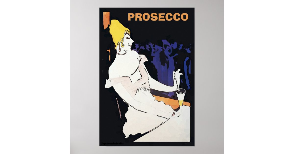 Prosecco Lady In Salon Poster | Zazzle