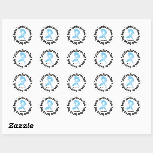 Prostate Cancer Awareness Month Ribbon Classic Round Sticker | Zazzle