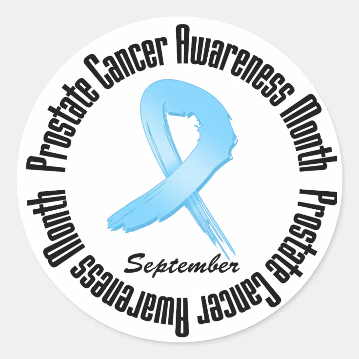 Prostate Cancer Awareness Month Ribbon Classic Round Sticker | Zazzle