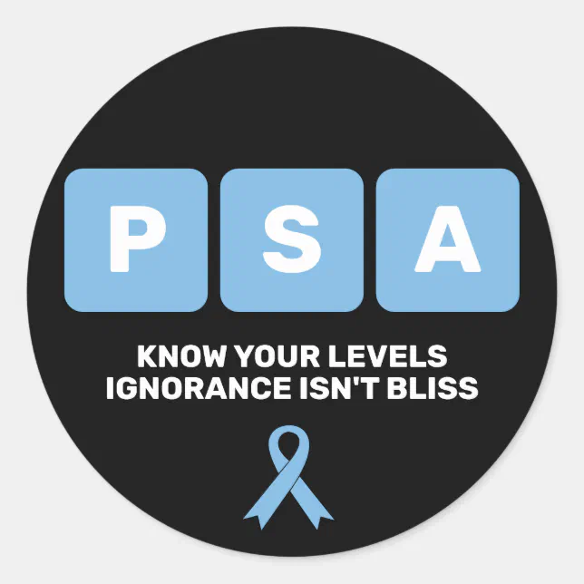 Prostate Cancer Awareness PSA Classic Round Sticker | Zazzle