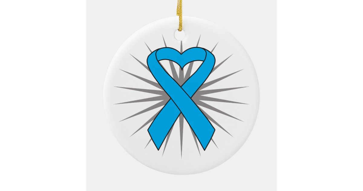 Prostate Cancer Heart Ribbon Ceramic Ornament | Zazzle