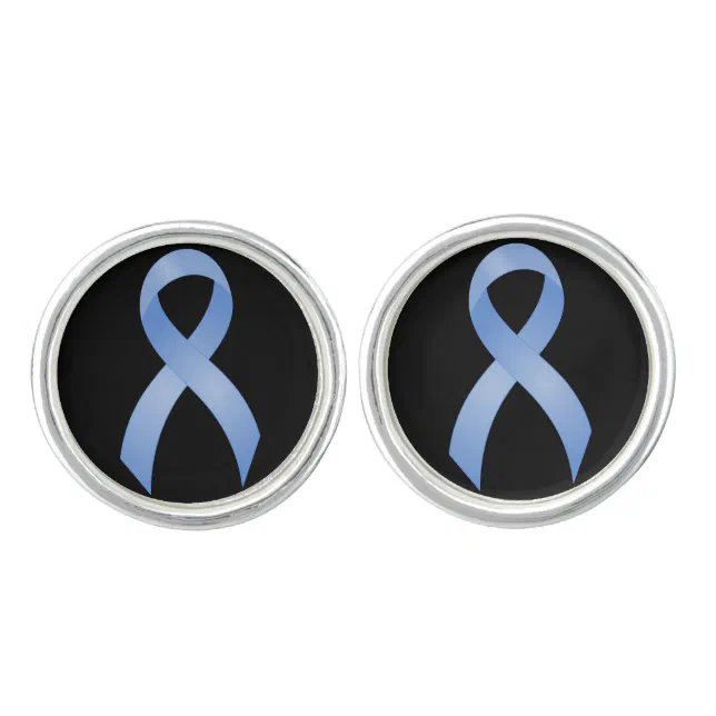 Prostate Cancer Light Blue Ribbon Cufflinks | Zazzle