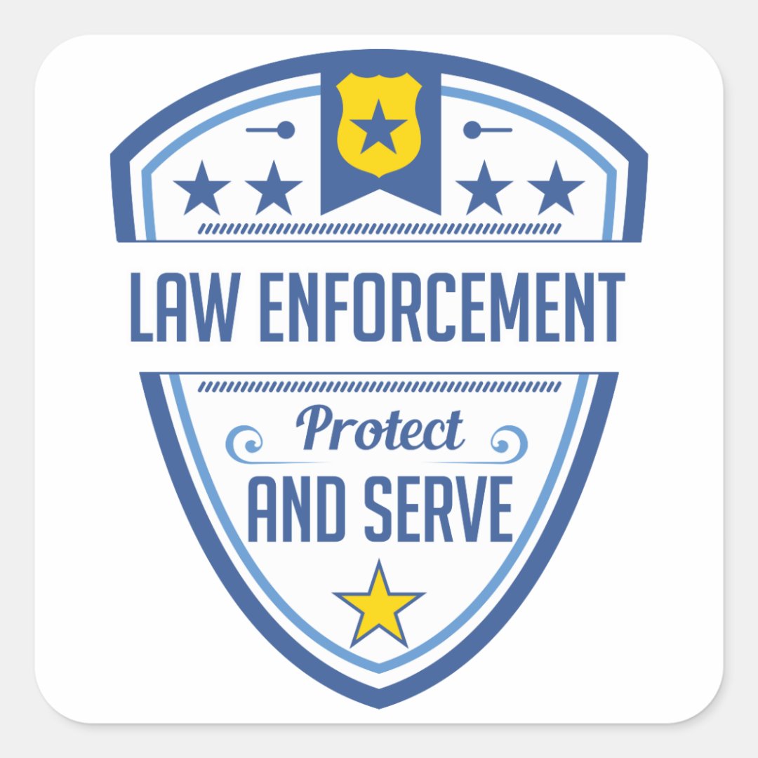 Protect and Serve Police Badge Square Sticker | Zazzle