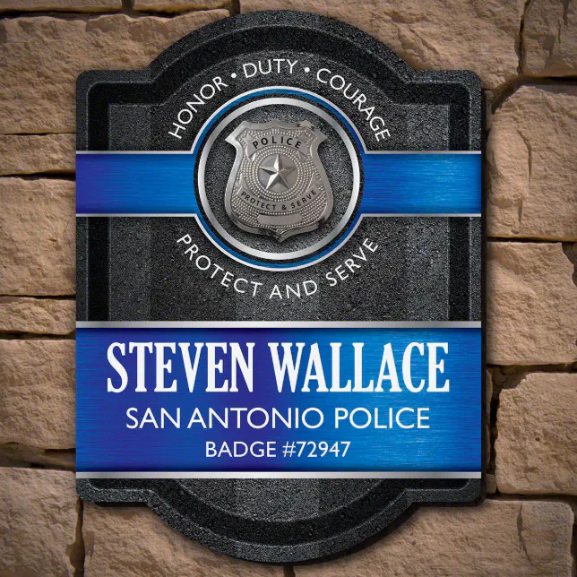 Protect and Serve Police Officer's Wall Sign | Zazzle