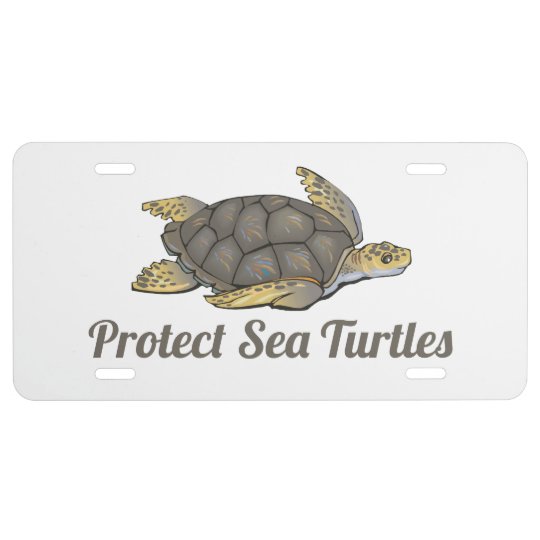 Protect Sea Turtles Customize License Plate | Zazzle.com