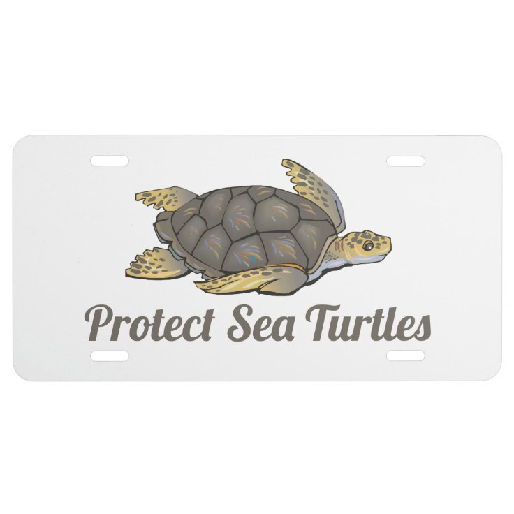Protect Sea Turtles Customize License Plate | Zazzle