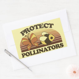 Protect the Pollinators Rectangular Sticker | Zazzle