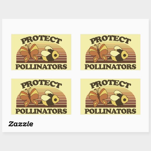 Protect the Pollinators Rectangular Sticker | Zazzle