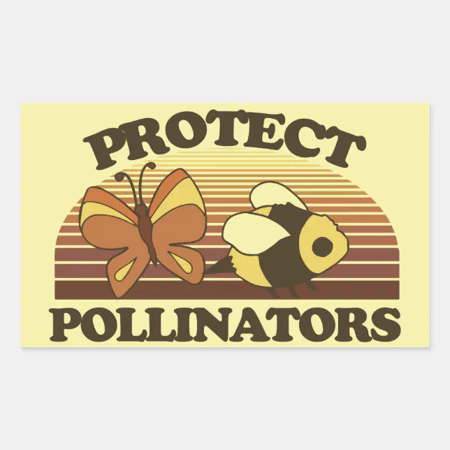 Protect the Pollinators Rectangular Sticker | Zazzle
