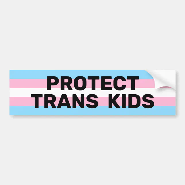 Protect Trans Kids | Trans Flag Bumper Sticker | Zazzle