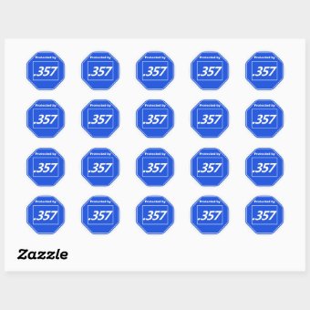 Protected by 357 classic round sticker | Zazzle