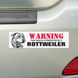 Protected by a Rottweiler Bumper Sticker | Zazzle
