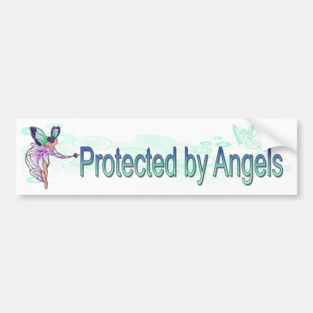 Protected by Angels car Bumper Sticker | Zazzle