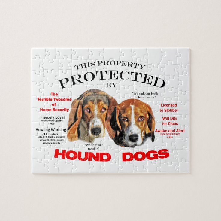 Protected by Hound Dogs Jigsaw Puzzle | Zazzle