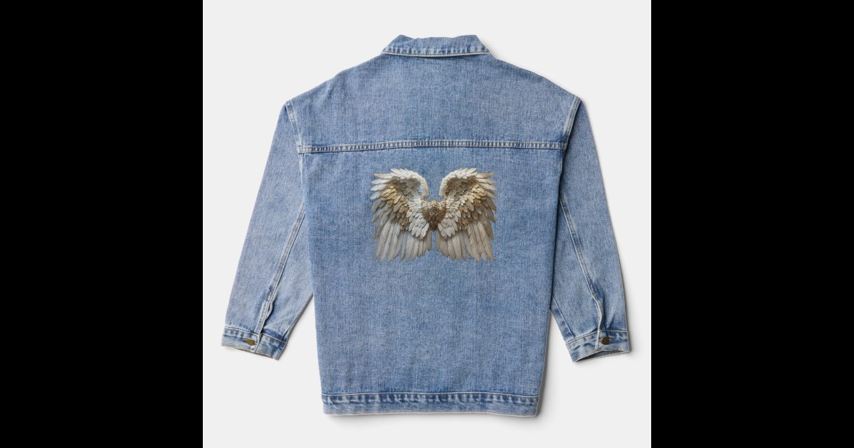 “Protected By The Angels” Denim Jacket | Zazzle