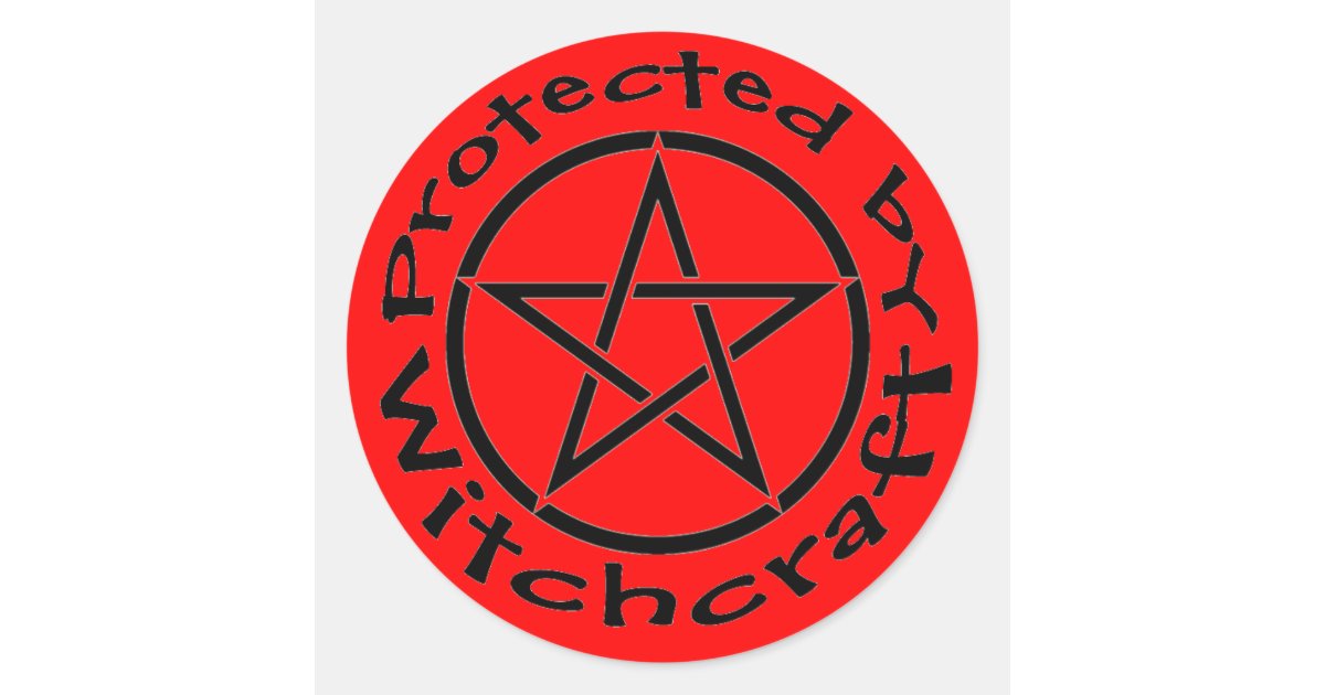 Protected by Witchcraft Pentacle Stickers Labels | Zazzle