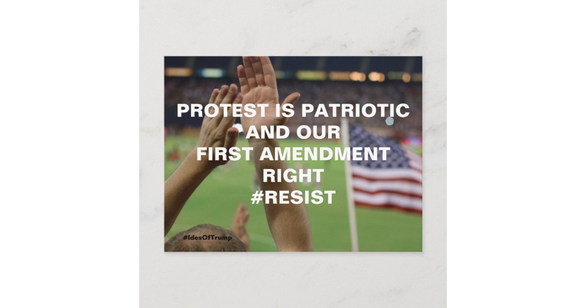 Protest is Patriotic First Amendment Resistance Postcard | Zazzle