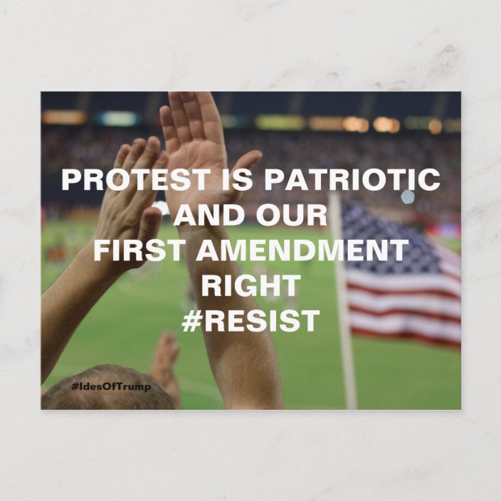 Protest is Patriotic First Amendment Resistance Postcard | Zazzle
