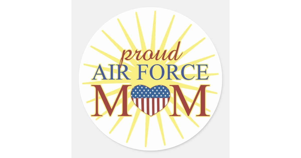 Proud Air Force Mom Classic Round Sticker | Zazzle
