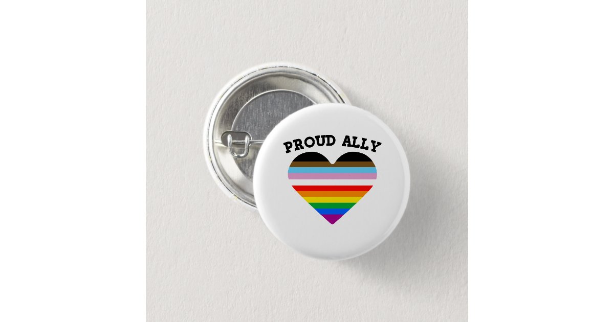 Proud Ally Progress Pride Button | Zazzle