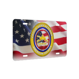 Proud Army Armor Veteran USA Flag License Plate | Zazzle