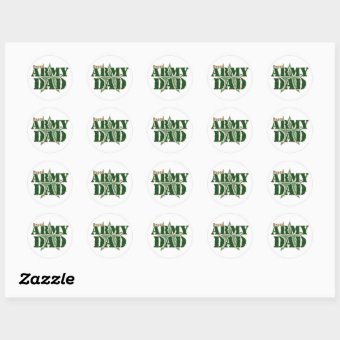 Proud Army Dad Classic Round Sticker | Zazzle
