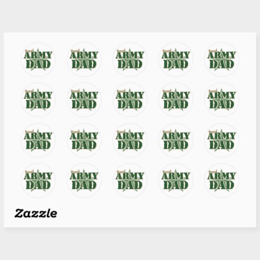 Proud Army Dad Classic Round Sticker | Zazzle