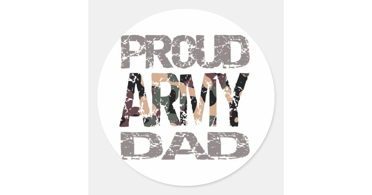 Proud army dad classic round sticker | Zazzle