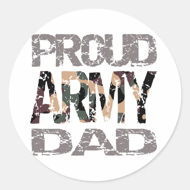 Proud army dad classic round sticker | Zazzle