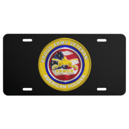 Proud Army Veteran Armor Soldier License Plate | Zazzle