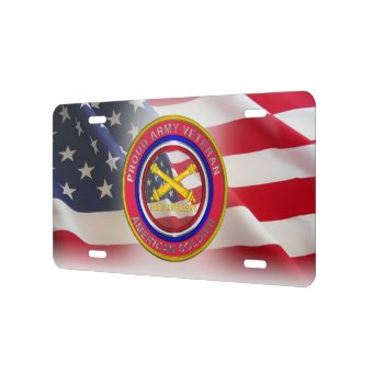 Proud Army Veteran Field Artillery Soldier License Plate | Zazzle