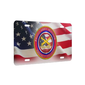 Proud Army Veteran Field Artillery Soldier License Plate | Zazzle