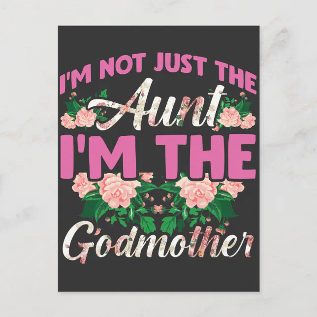 Proud Aunt Family Godmother Flower Funny Auntie Postcard | Zazzle
