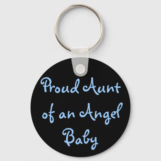 Proud Aunt of an Angel Baby Keychain | Zazzle