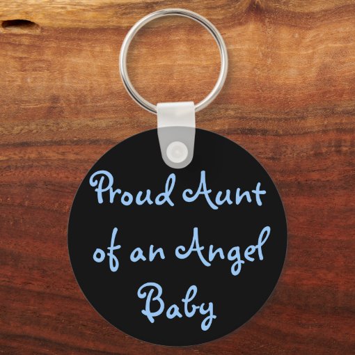 Proud Aunt of an Angel Baby Keychain | Zazzle