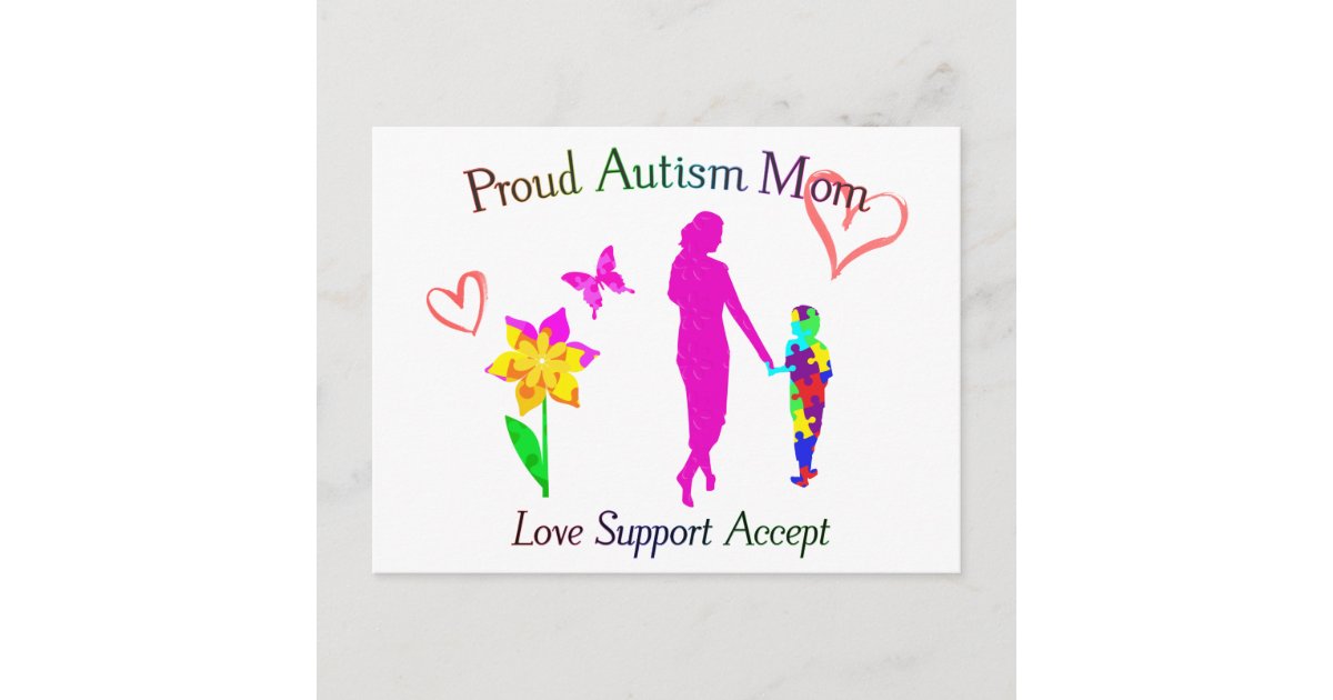 Proud Autism Mom Postcard | Zazzle