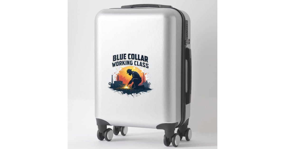 Proud Blue Collar Working Class Welding Shirt Sticker | Zazzle
