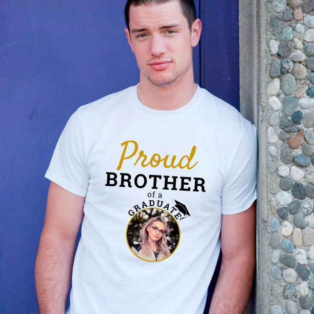 Proud Brother of a Graduate Graduation Cap Photo T-Shirt | Zazzle