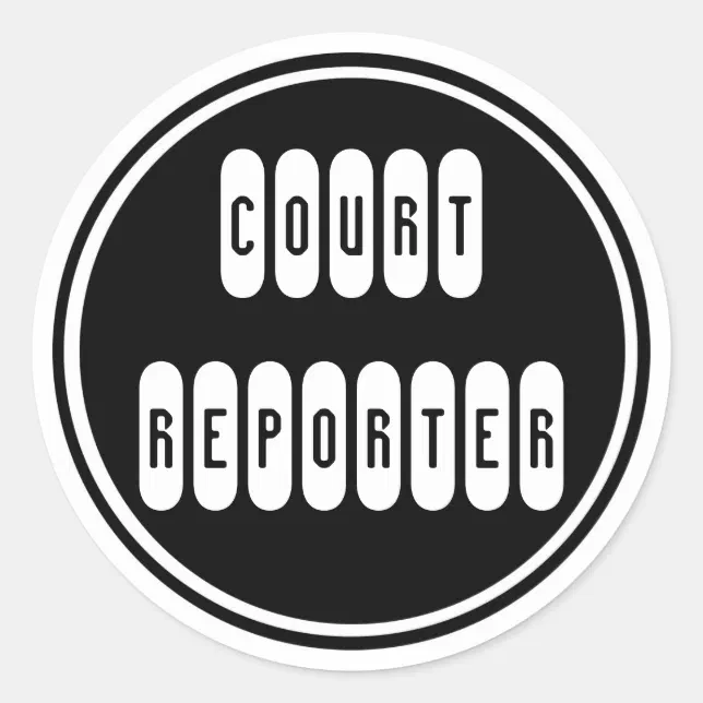 Proud Court Reporter black white window stickers | Zazzle