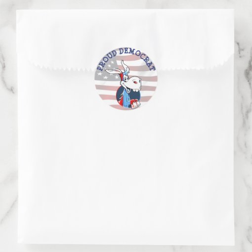 Proud Democrat Political Party Donkey Patriotic Classic Round Sticker ...