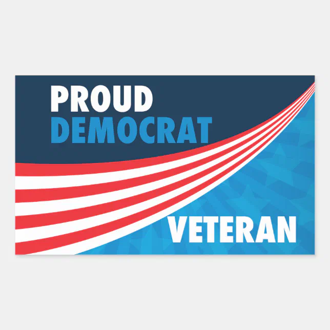Proud Democrat Veteran Rectangular Sticker | Zazzle