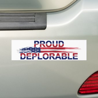 Proud Deplorable Bumper Sticker | Zazzle