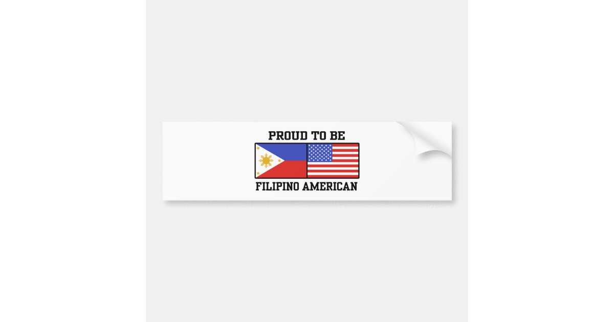 Proud Filipino American Bumper Sticker | Zazzle