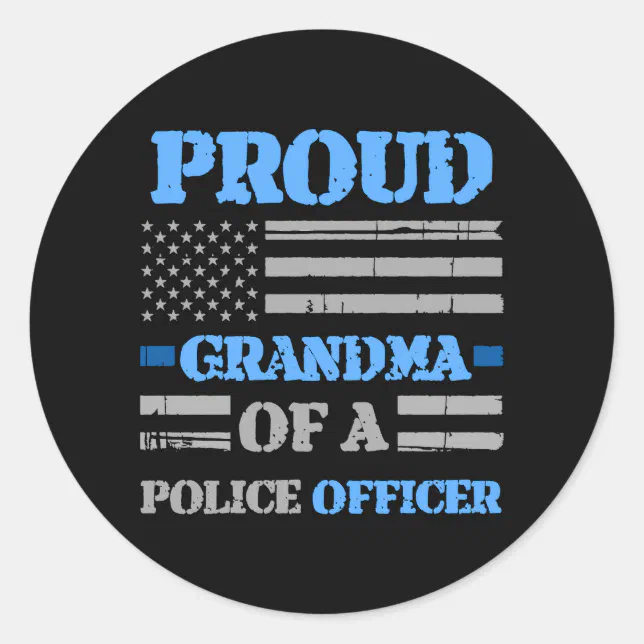 Proud Grandma Of A Police Officer Classic Round Sticker | Zazzle