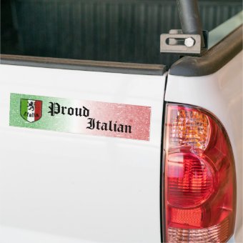 Proud Italian Bumper Sticker | Zazzle