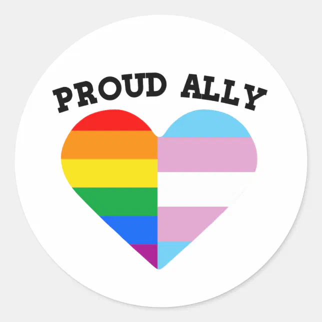 Proud LGBTQ Ally Classic Round Sticker | Zazzle