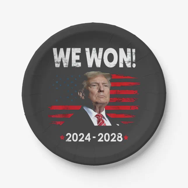 Proud Maga President Trump Won Inaguration Day Paper Plates | Zazzle