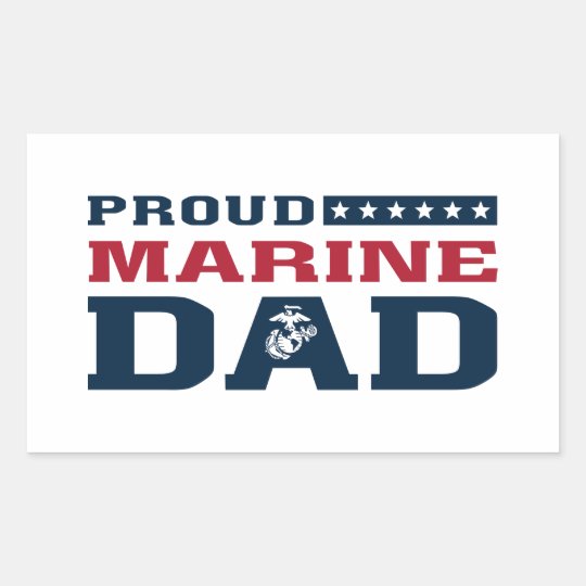 Proud Marine Dad Rectangular Sticker | Zazzle.com