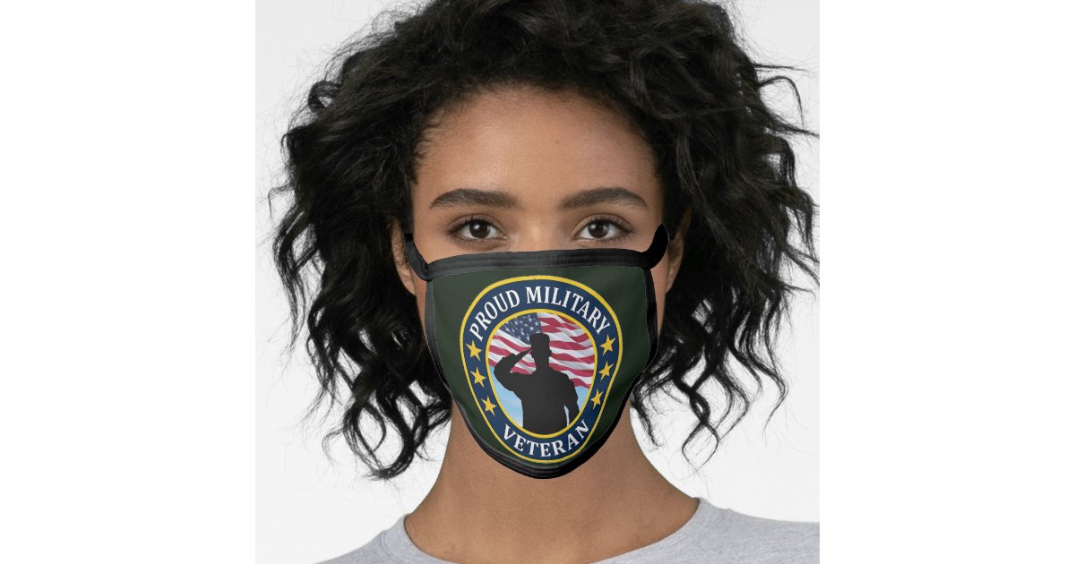 Proud Military Veteran Army Navy Marines Face Mask | Zazzle