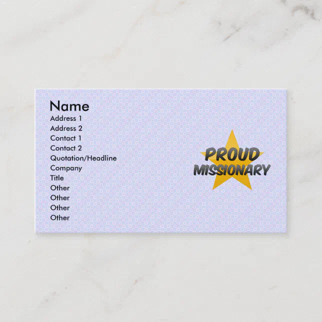 Proud Missionary Business Card | Zazzle